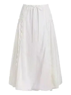 DAMSON MADDER Eyelet-embroidery Midi Skirt - White