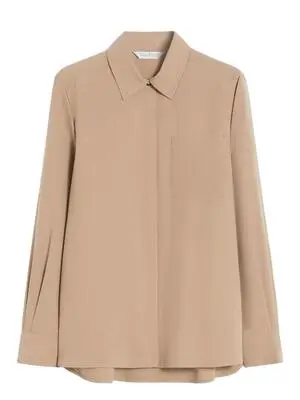 Max Mara Silk Canvas Shirt - Hazelnut Brown