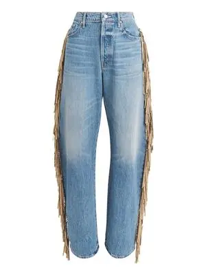 MOTHER The Half-pipe Fringe Jeans - Blue