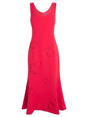 LEO LIN Appliqué Emily Midi Dress