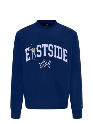 EASTSIDE GOLF Luxe Fleece Logo Appliqué Crewneck Sweatshirt - Blue Void