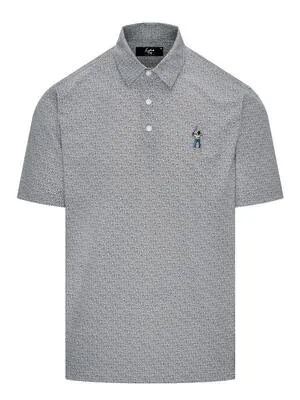EASTSIDE GOLF Snap Placket Performance Golf Polo - Charcoal Grey Tweed