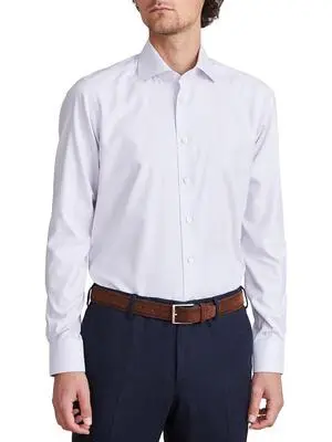 EMANUEL BERG Modern Fit Check Cotton Dress Shirt - Light Pastel Pink