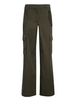 BURBERRY Check Trim Gabardine Cargo Trousers