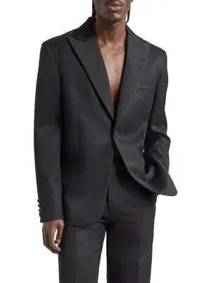 JW Anderson Peak Lapel Wool Tuxedo Jacket - Black