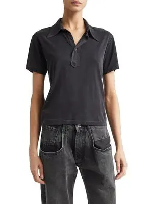 MAISON MARGIELA Contrast Stitch Polo - Black
