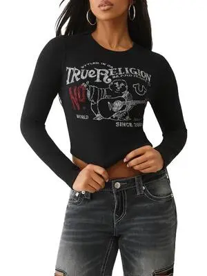 True Religion Long-sleeve Graphic T-shirt - Jet Black