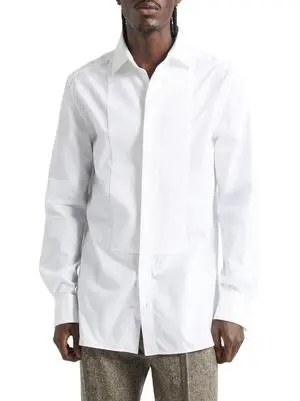 JW Anderson Pleated Front Tuxedo Shirt - White