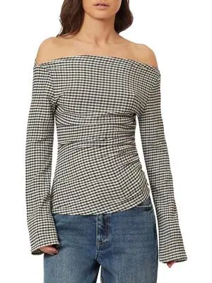 Scotch & Soda Gingham Seersucker Top - Meteorite