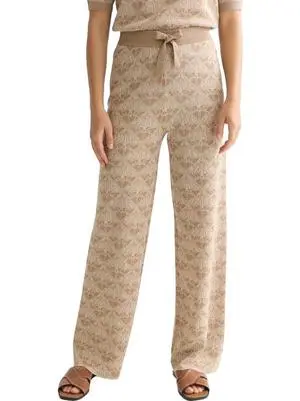 Scotch & Soda Logo Jacquard Knit Pants - Travertine