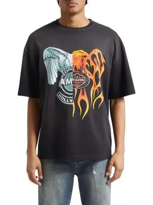 Amiri Oversize Splice Graphic T-shirt - Black