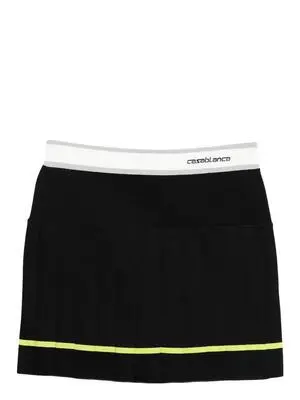 Casablanca Pleated Short Skirt - Black