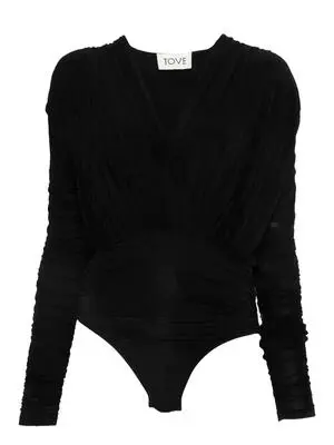 Tove V-neck Bodysuit - Black