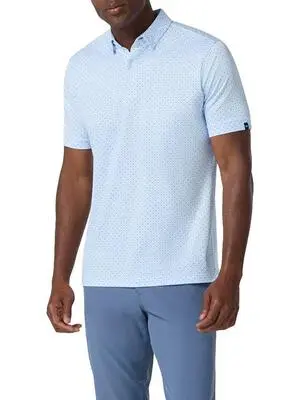 Mizzen+main Halyard Trim Fit Performance Polo - Cloud Blue Triangle Shadow