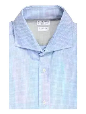 Brunello Cucinelli Checked Shirt - Blue