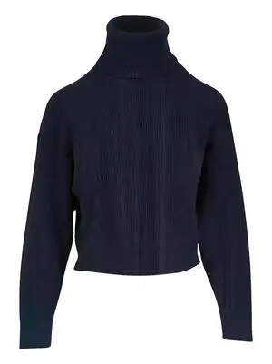 Brunello Cucinelli Roll-neck Ribbed Sweater - Blue