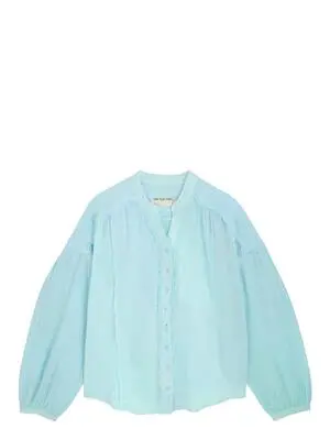 Free People Valley Double Button Shirt - Blue