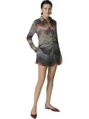 Missoni Mixed Viscose Lamé Shirt With Sequins Green& Brown