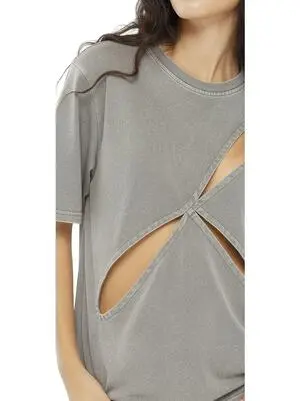 MOTHER OF ALL Cut Out T-shirt - Light Grey