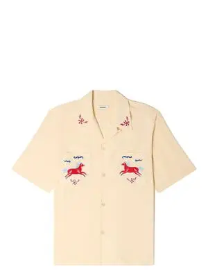 Sandro Embroidered Horse Loose-fit Shirt - Butter Cream