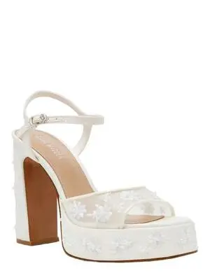 Steve Madden Lianda Platform Sandal - White Mesh