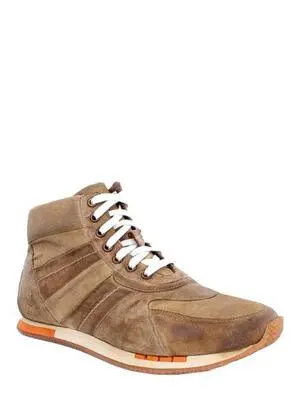 ROAN Noak High-top Sneakers - Tan Mixed Material Dipdye Trem