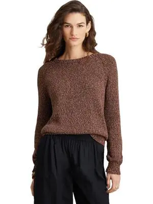 Nordstrom Crewneck Raglan Sweater Brown Coffee- Brown Nut Marl