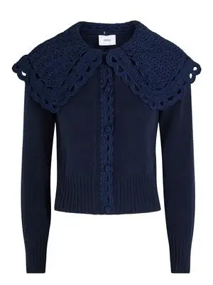 ERDEM Crochet Collar Wool-Blend Cardigan