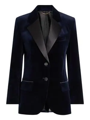 VICTORIA BECKHAM Satin-Trim Velvet Blazer