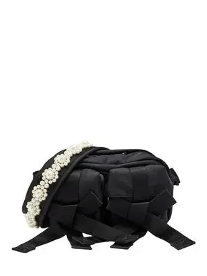 Simone Rocha Bow And Bead-embellished Cross-body Bag - Black