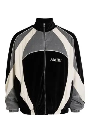 Amiri Colour-blocked Velour Track Jacket - Black
