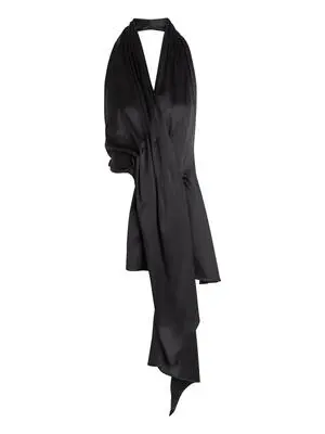 HEIRLOME Draped Halterneck Silk Top - Black