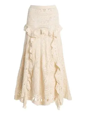 Ulla Johnson Ulla Johnson Floretta Crochet Skirt White
