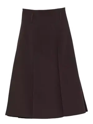 DRHOPE Midi A-line Skirt - Brown