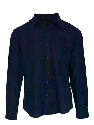 Vince Checked Woven Shirt - Blue