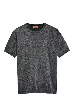 Missoni Crew-neck Ribbed-knit T-shirt - Grey