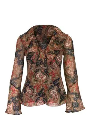 Veronica Beard Kyrie Paisley-print Blouse - Blue