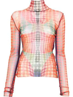 Jean Paul Gaultier Patterned Long-sleeve Top - Orange