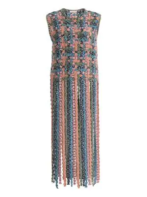 Ulla Johnson Victoria Fringed Macramé Cotton Knit Top - Multi