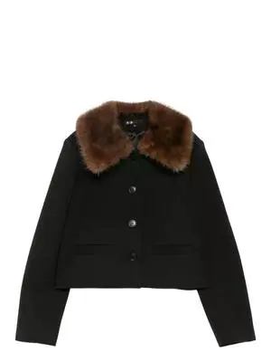 Maje Collared Jacket - Black