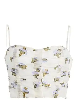Ulla Johnson Sylvette Fil Coupe Organza Bustier Top - Multi