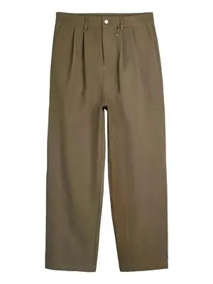 ONLY THE BLIND Pleated Twill Trousers - Green