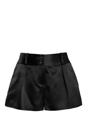 BRANDON MAXWELL Brandon Maxwell The Whit Pleated Silk Mini Shorts