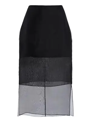Brandon Maxwell The Brett Sheer-overlay Silk Midi Skirt - Black