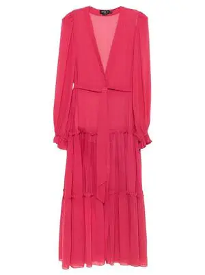 PatBO Belted Ruffled Robe - Pink