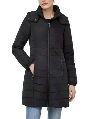 Armani Exchange Hooded Quilted Puffer Jacket - Black