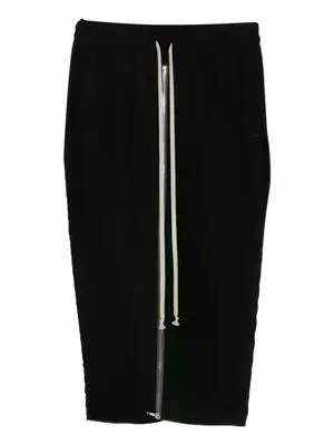 Rick Owens Drawstring Zip Midi Skirt - Black