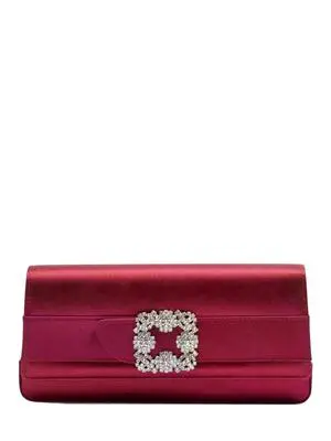 Manolo Blahnik Gothisi Embellished Clutch Bag - Red