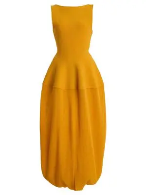 Proenza Schouler Draped Midi Dress With Slit - Yellow