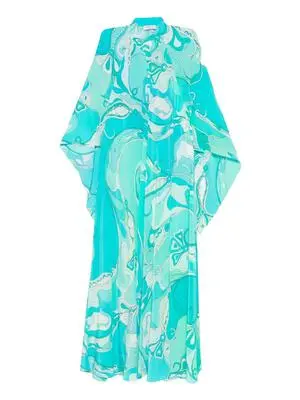 Emilio Pucci Floral-print Kaftan - Blue